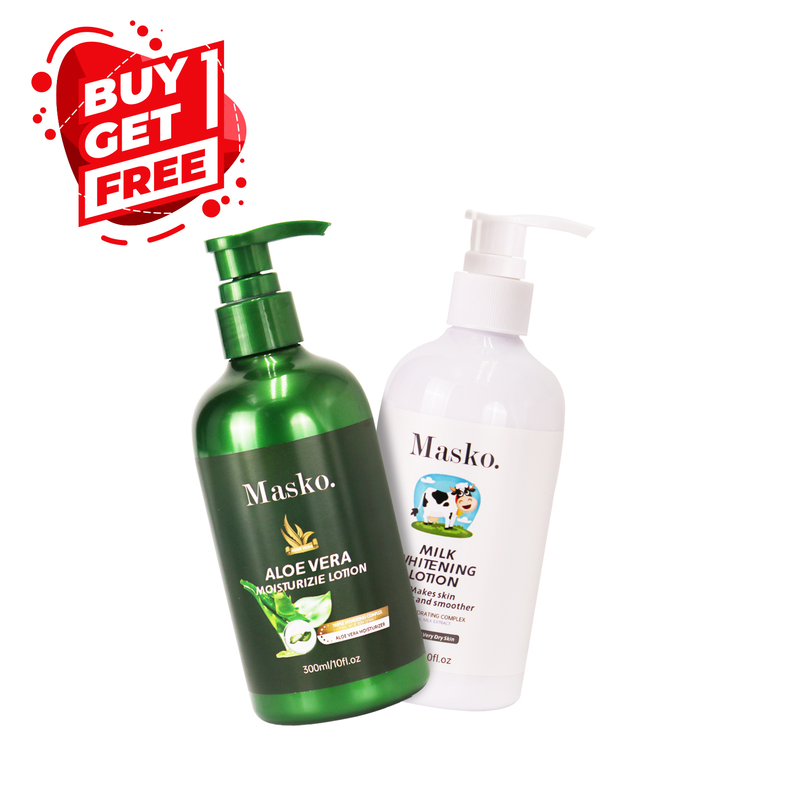 Buy 1 Get 1 Masko Aloe Vera Milk Papaya Rose Whitening Moisturizing ...