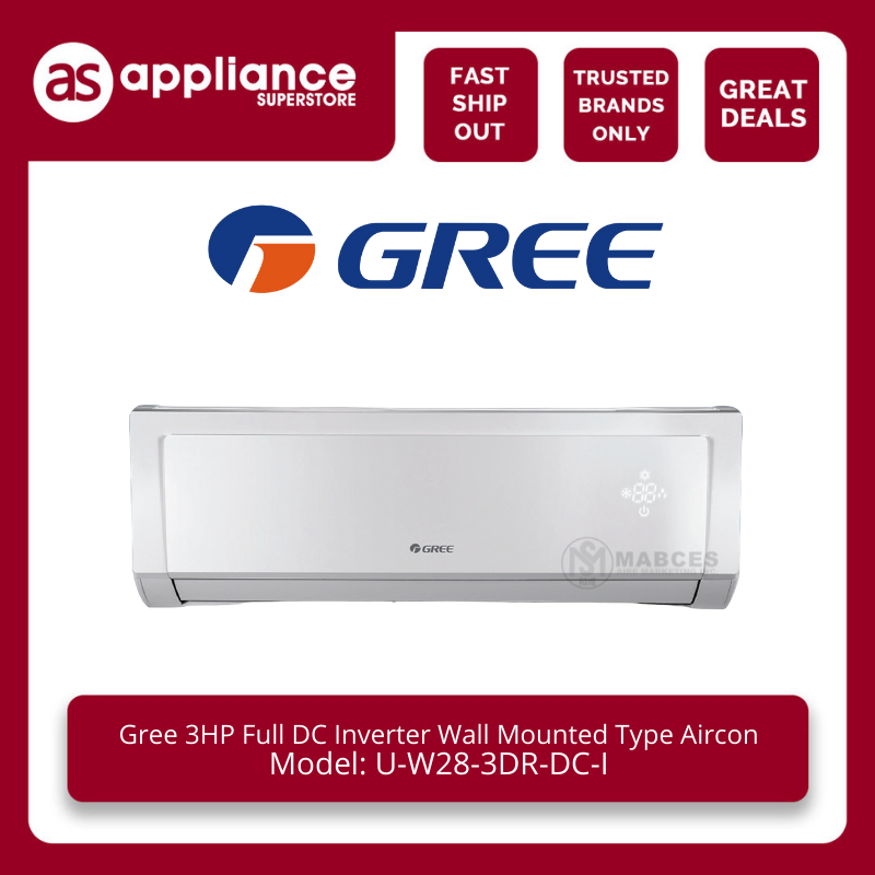 Gree 3HP Full DC Inverter Wall Mounted Type Aircon U-W28-3DR-DC-I/U-W28 ...