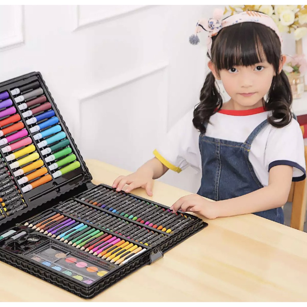 168pcs Drawing kids Art Colorful Drawing Pencils kit Oil Painting ...