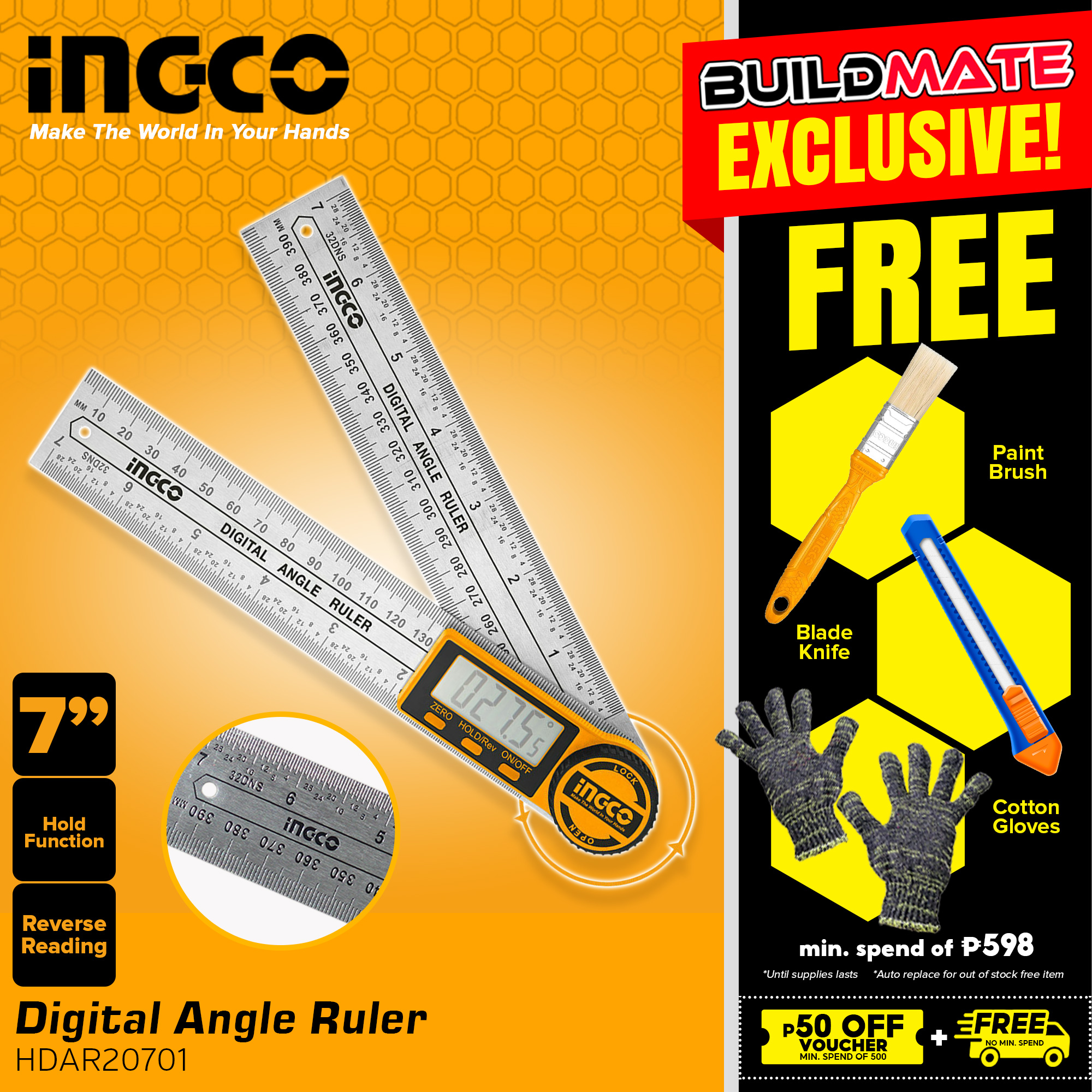 INGCO Digital Angle Ruler HDAR20701 100% ORIGINAL / AUTHENTIC ...