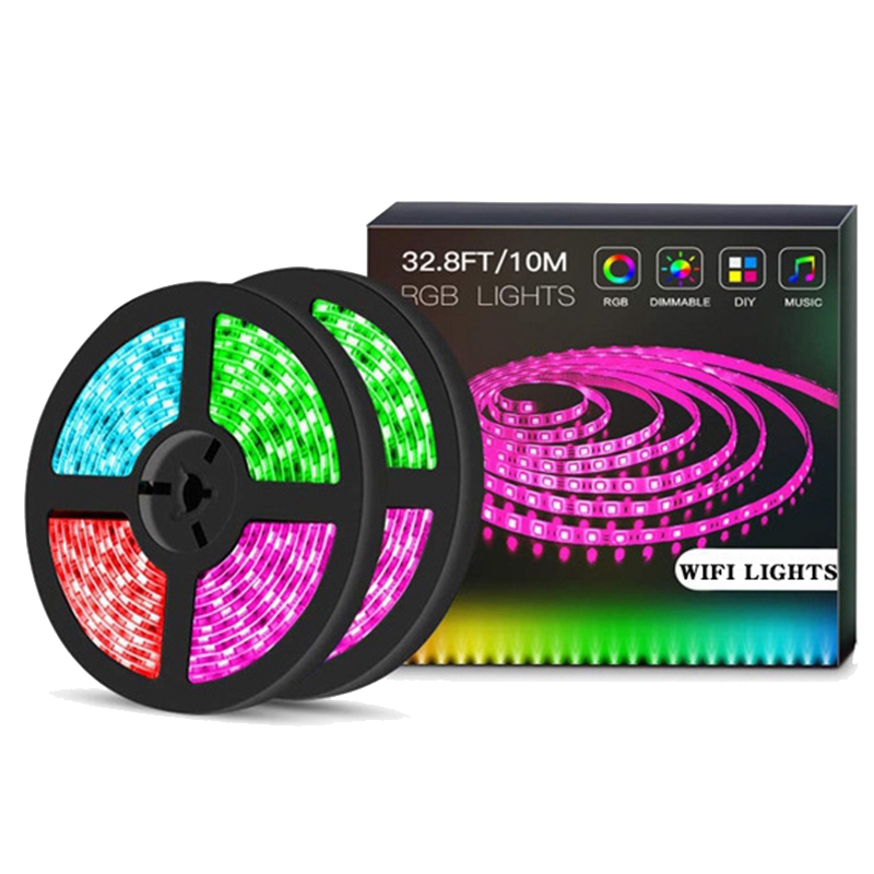 2 Rolls LED Strips Lights Bluetooth Iuces RGB 5050 Waterproof WiFi ...