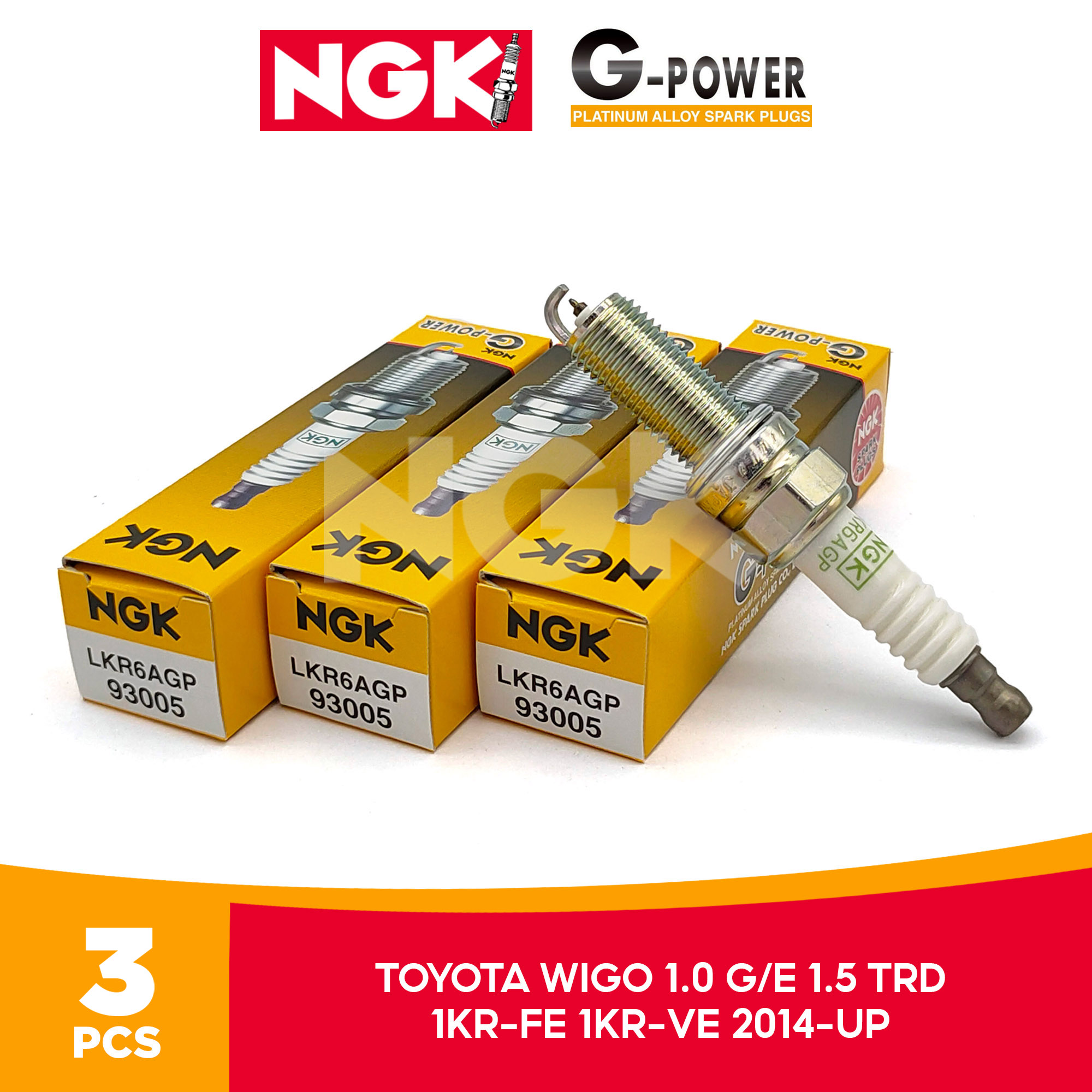 NGK 3Pcs LKR6AGP G-Power Platinum Spark plug for Toyota Wigo 1.0 G E ...