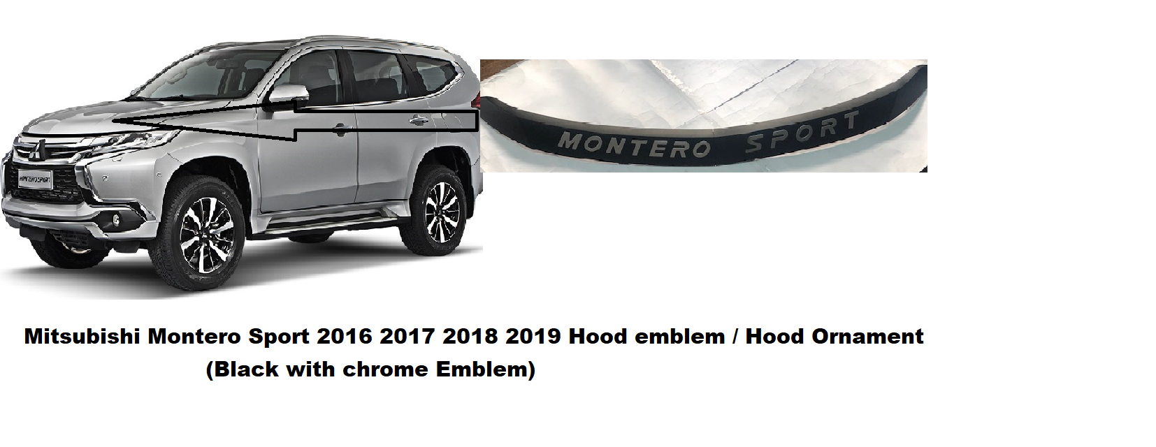 Mitsubishi Montero Sport 2016 2017 2018 2019 Hood Emblem / Hood ...
