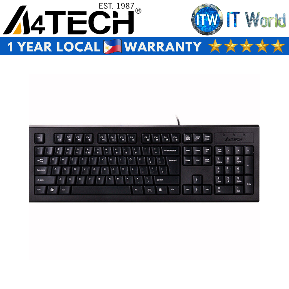 Itw | A4tech KRS-85 Black Natural A FN RoundedEdge Keycaps Wired Keyboard | Lazada PH