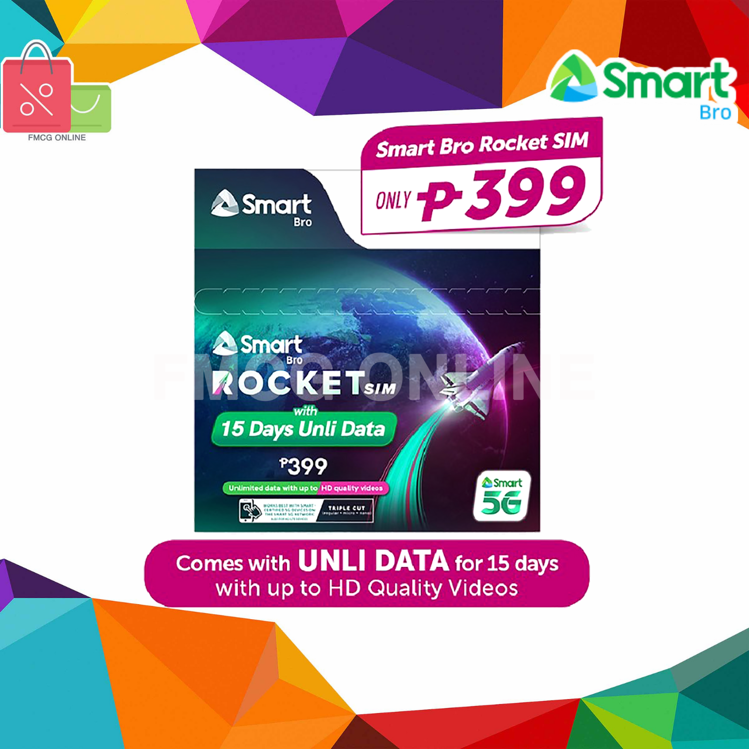 Smart Bro Rocket Sim 399 w/ Unli Data for 15 days - Fmcgsalesshop | Lazada PH