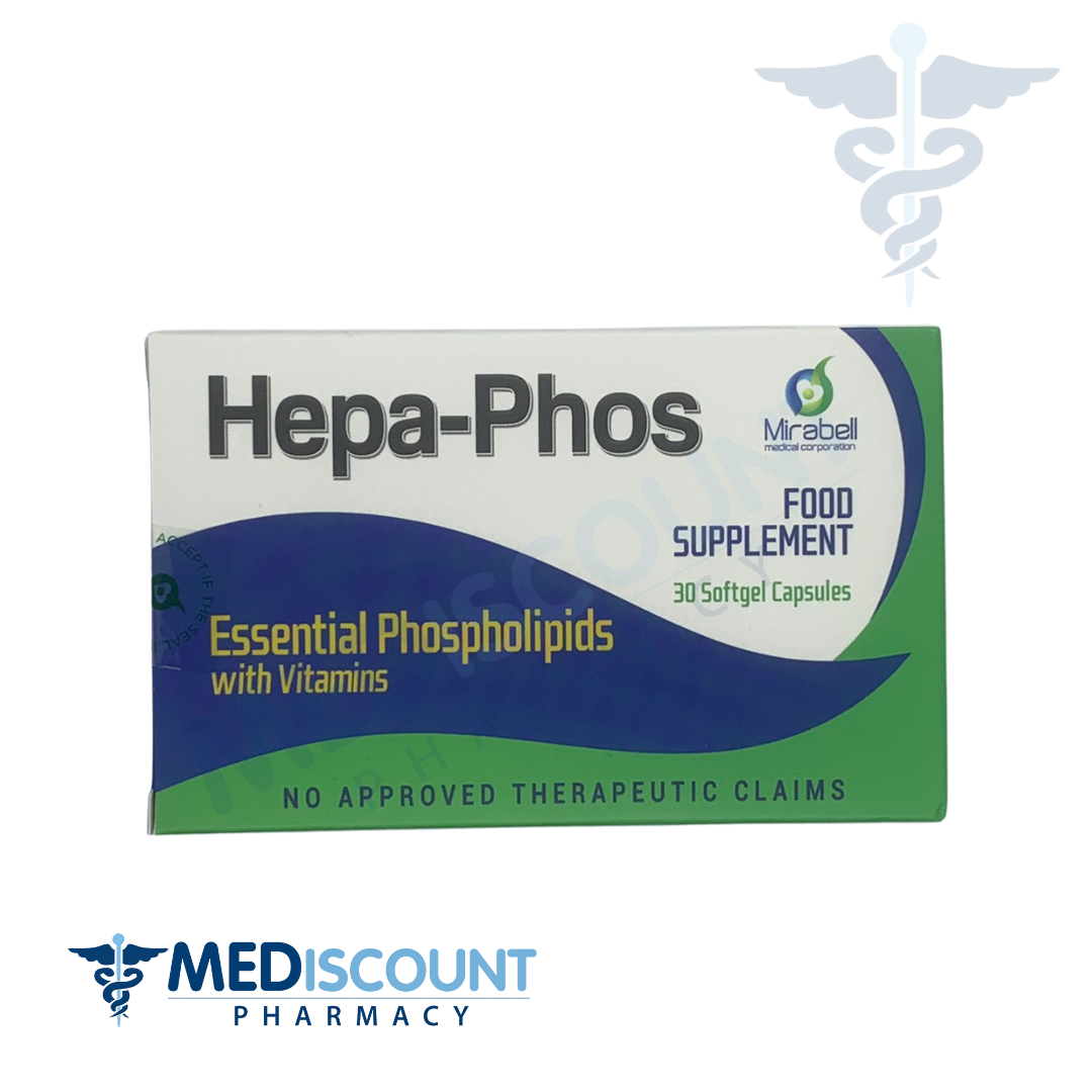 Hepa-phos (Essential phospholipids) 30 softgel caps/box | Lazada PH