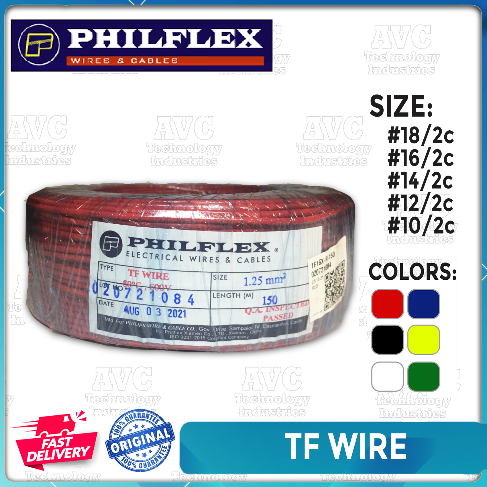 PHILFLEX TF Wire 1.0 mm / 1.2 mm / 0.90mm2 /1.25mm2 / 0.90mm2 /2c / 1 ...