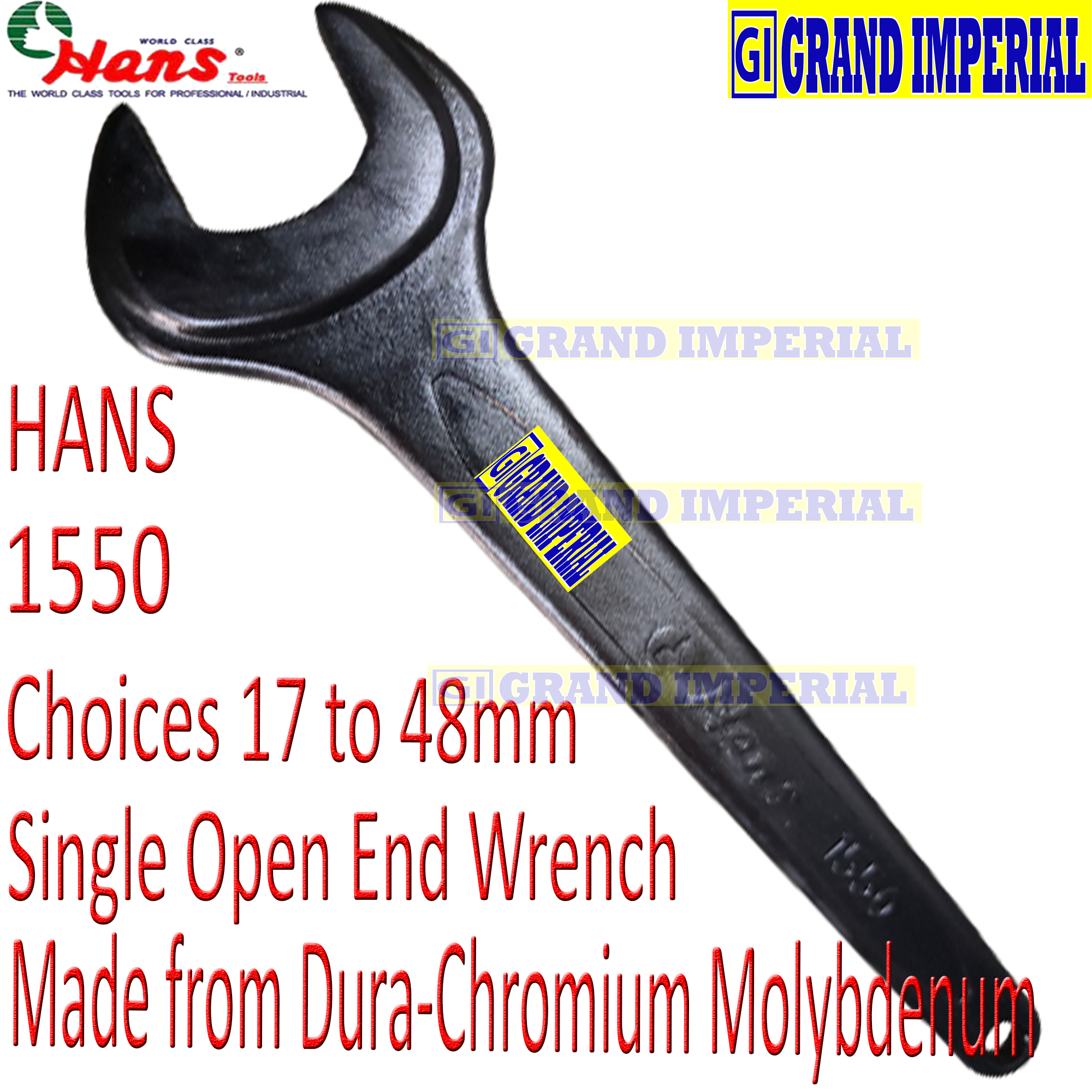 Hans Single Open End Wrench 1550 choices 17mm to 48mm Grand Imperial ...