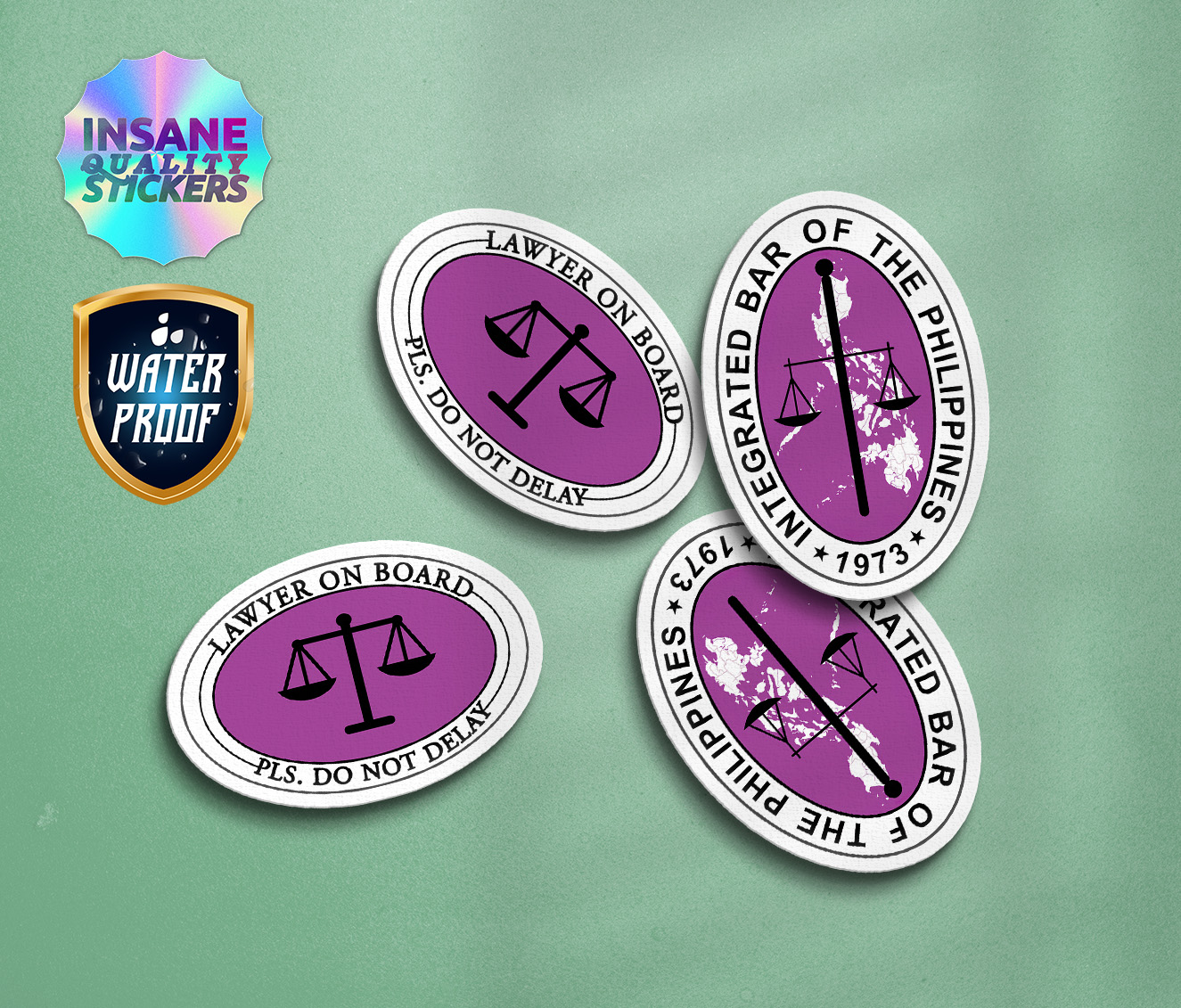 IBP Lawyer logo Sticker for CAR Reflectorized Water proof Do not fade ...