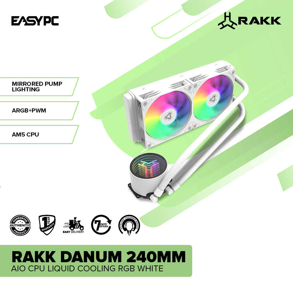 EasyPC | RAKK DANUM 240MM AIO CPU Liquid Cooling RGB Black and White ...