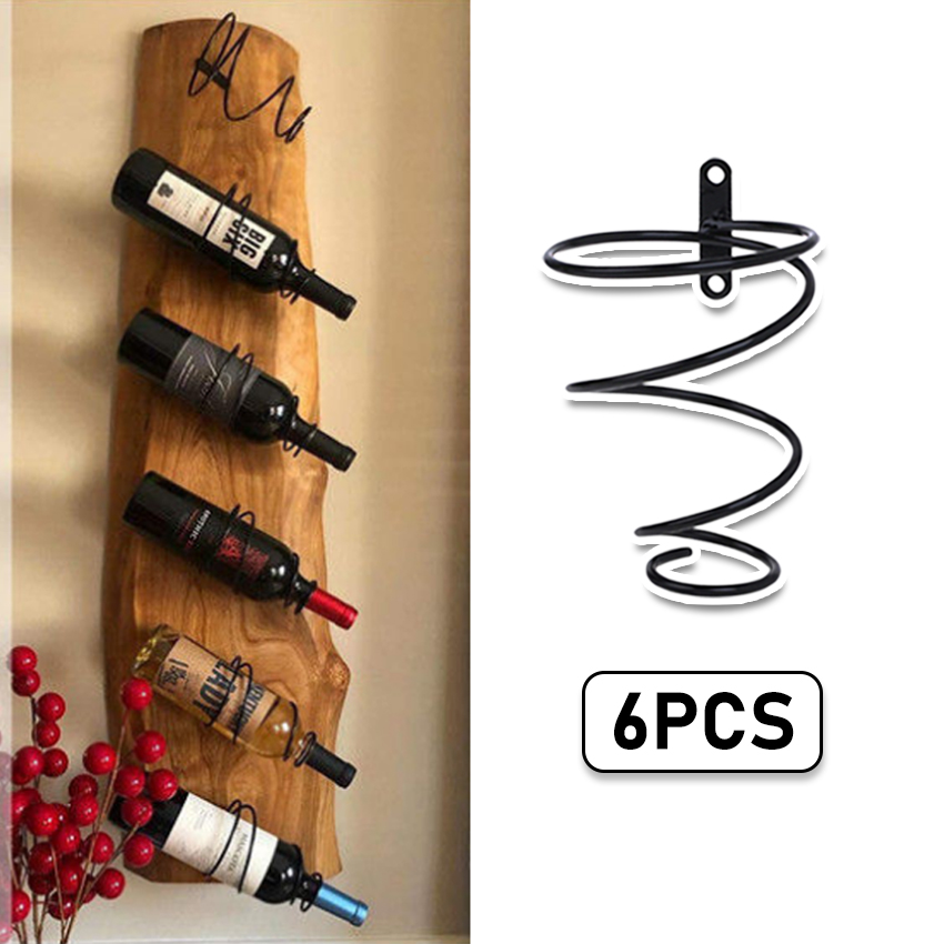 6Pcs/Set Wine Rack Wall Mounted Wine Bottle Holder Organizer Iron ...