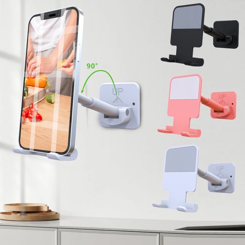 NEW Telescopic Foldable Wall Mount Mobile Phone Stand Self Adhesive ...