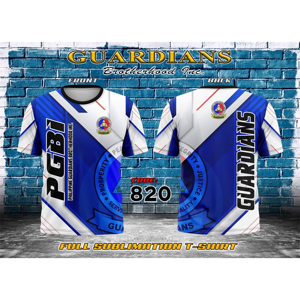 GBI PGBI GUARDIANS SHIRT FULL SUBLIMATION 3D Unisex Drifit Black and ...