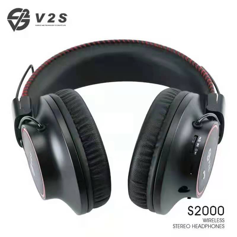 V2S S2000 Wireless Headphone Music Player Sound for Calls Music TF Card ...
