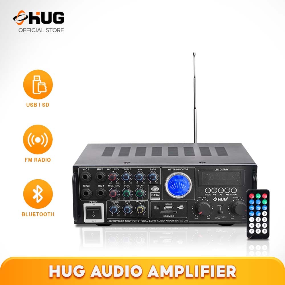 HUG 300 Watts 2 Channel Audio Amplifier with Mixer Equalizer Usb ...