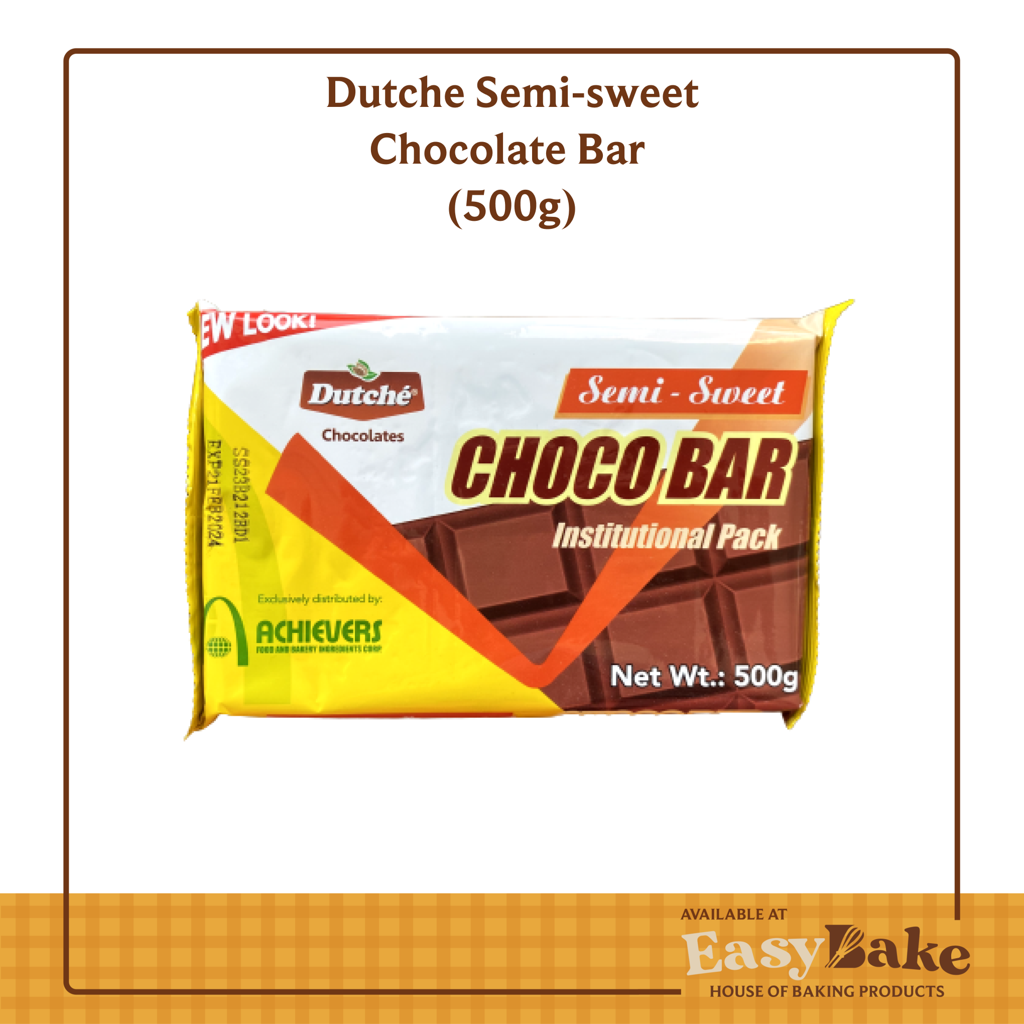 Dutche Semi-Sweet Chocolate Bar (500g) | Lazada PH