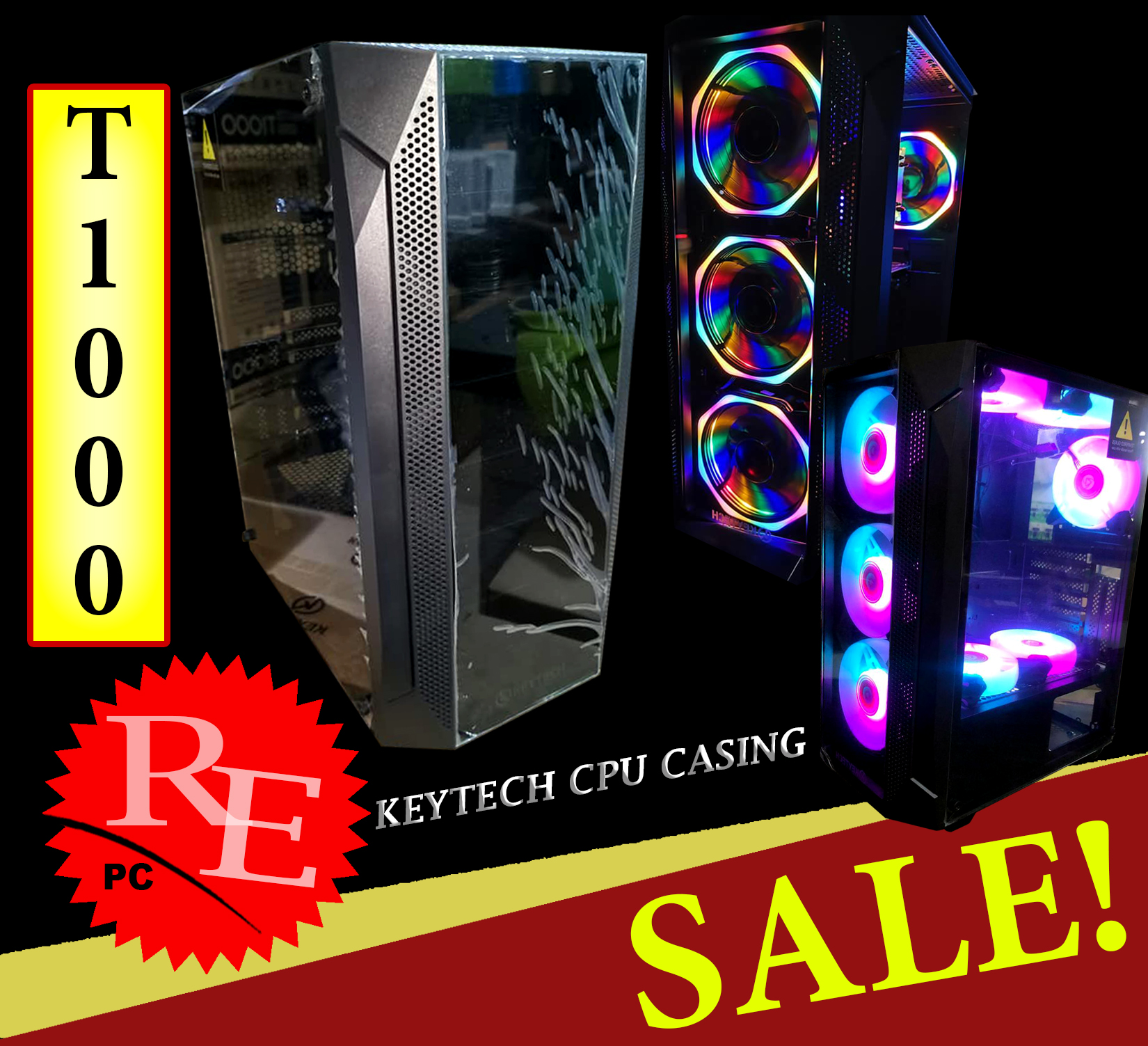 Keytech T1000 Tempered Glass Gaming Desktop Pc Case | Lazada PH