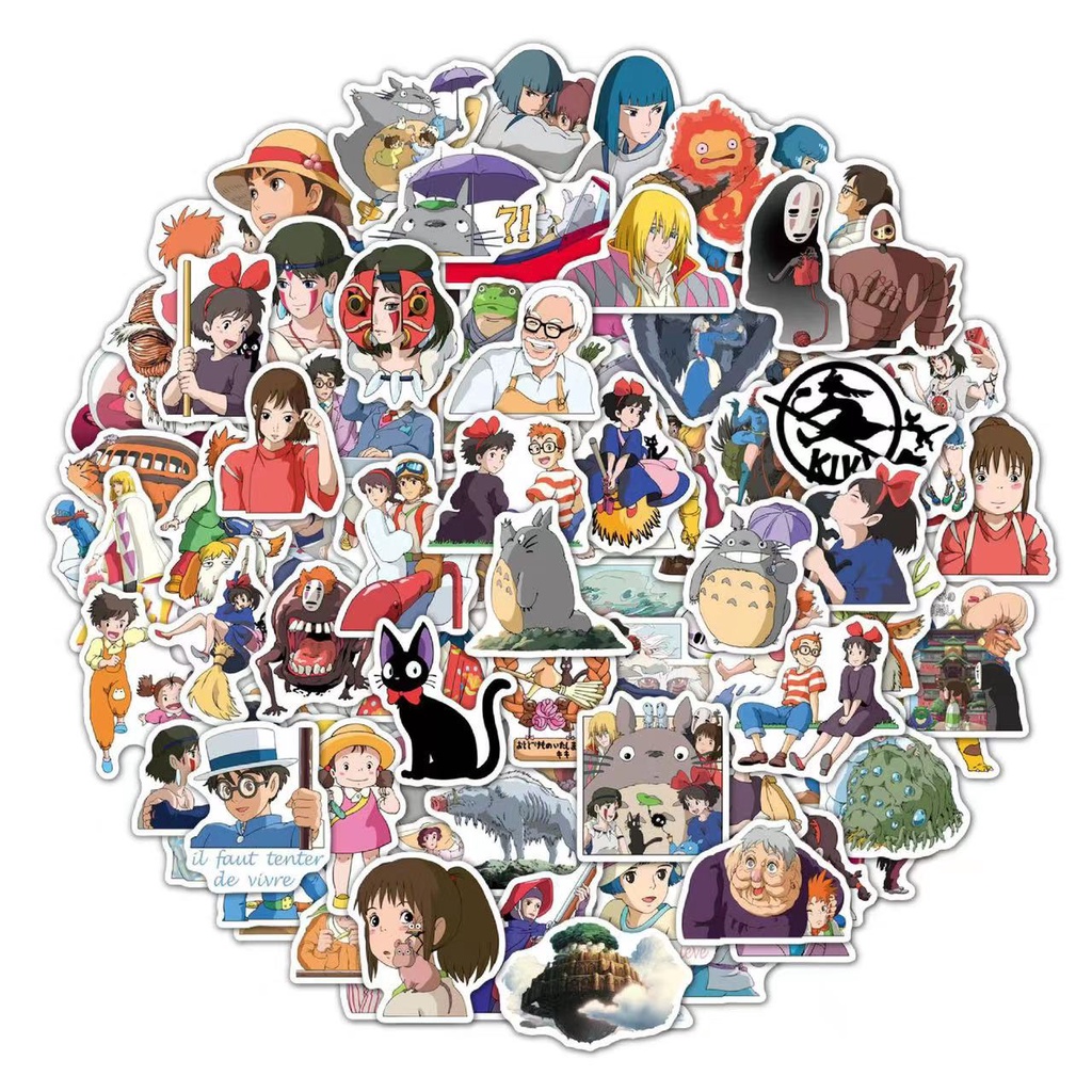 100Pcs/Set Miyazaki Hayao Cartoon Anime Spirited Away Sticker Hayao ...
