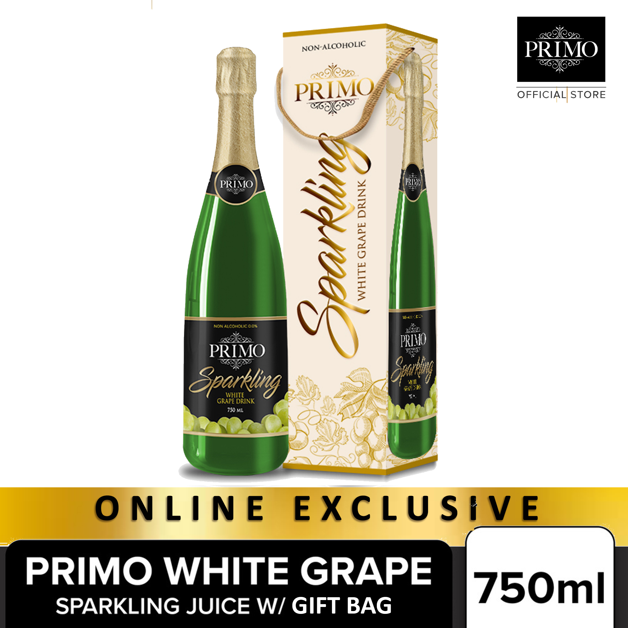 Primo White Grape Sparkling Juice 750ml w/ Free Gift Bag | Lazada PH