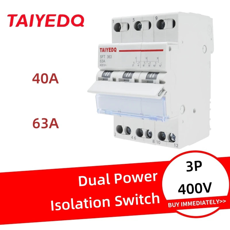3P Manual Dual Power Transfer Switch 40A 60A MTS Circuit Breaker ...