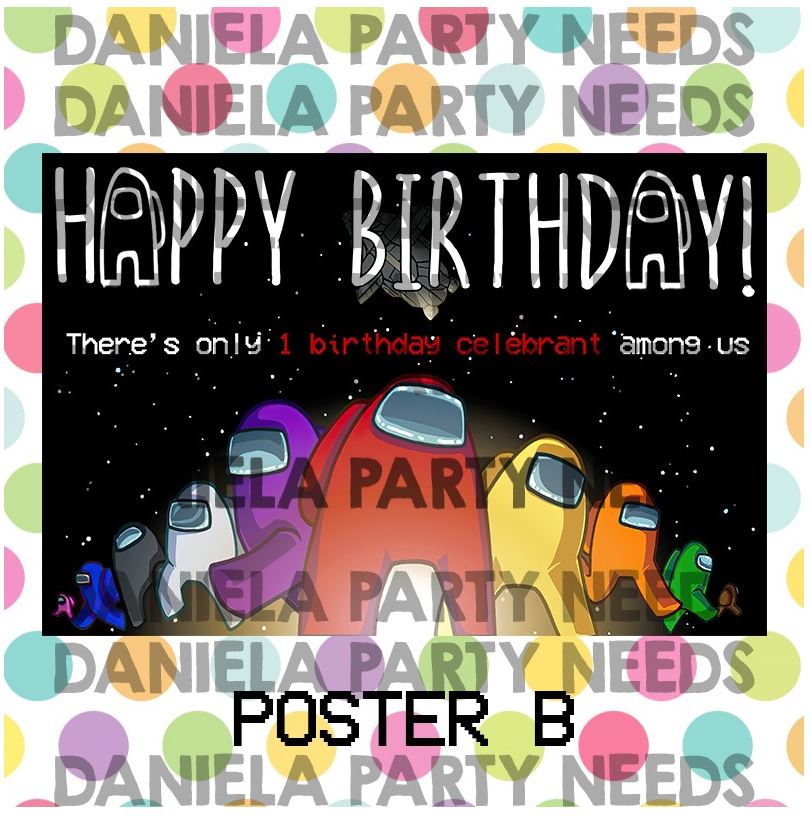 Among us birthday party theme party decoration BANNER TARPAULIN ONLY ...