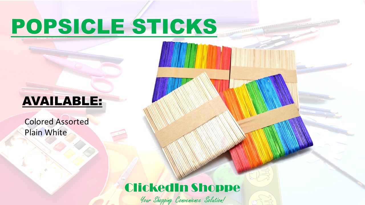 Popsicle Sticks Approx 50 Pcs Colored / Plain Art Materials Stationery ...