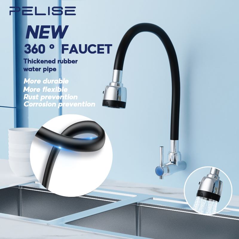 VVIYA Kitchen Faucet Stainless 360° Rotate Flexible Cold Tap Wall ...