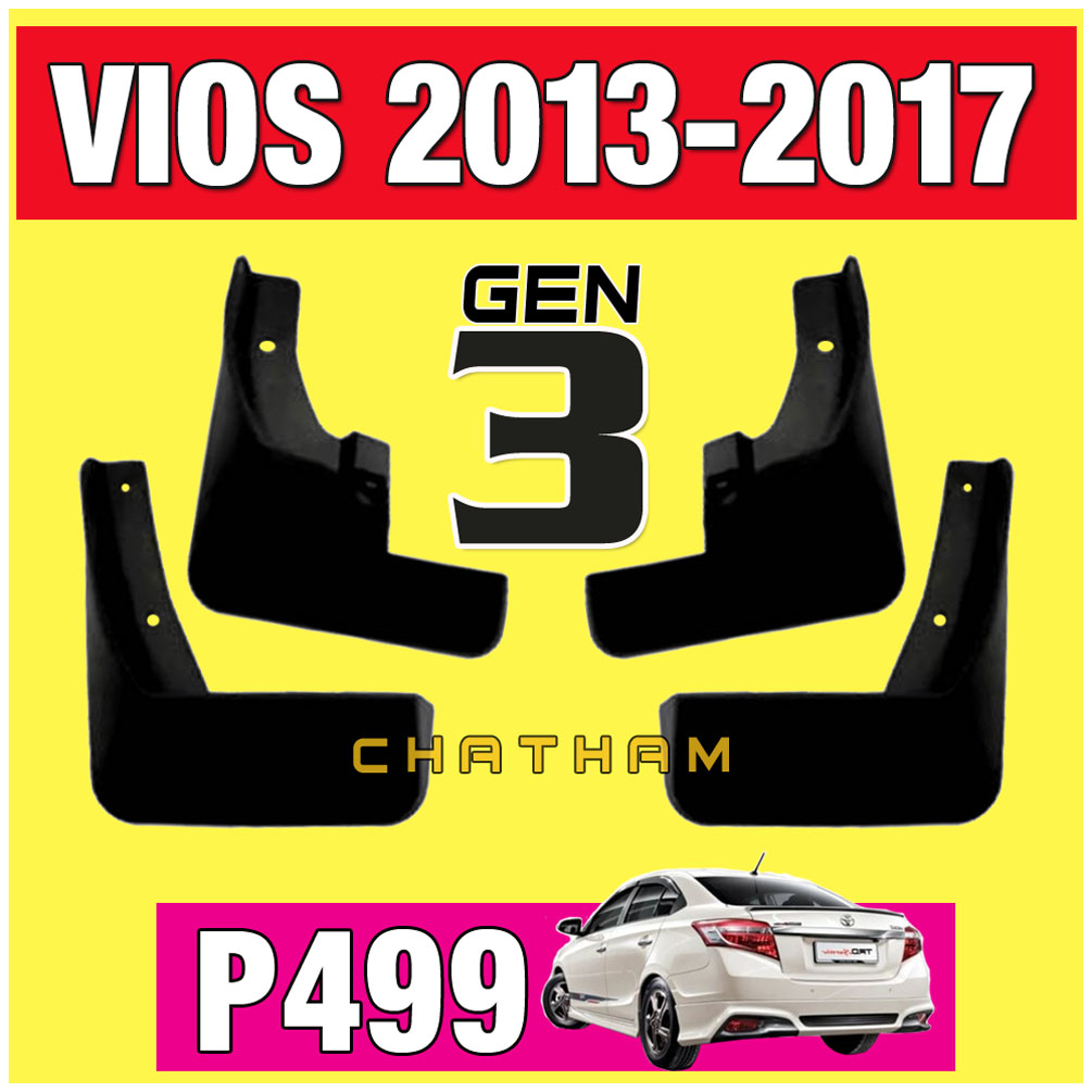 Mudguard Mudflap for Toyota Vios 2013 to 2017 ( 2014 2015 2016 Gen 3 ...