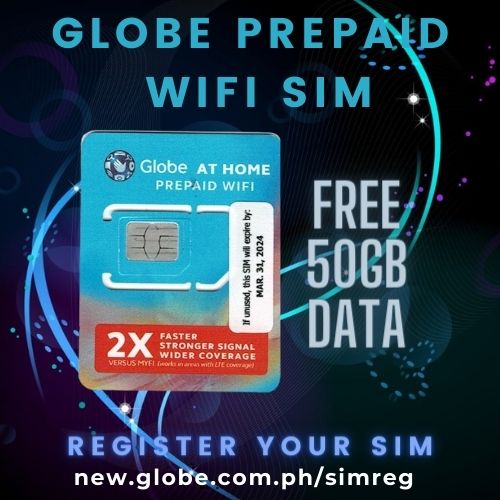 GLOBE AT HOME WIFI SIM FREE 50GB DATA FOR PREPAID WIFI ROUTER | Lazada PH