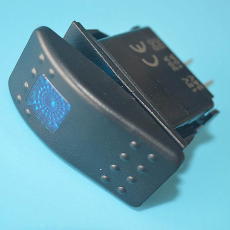 12v 20 Amp Waterproof Blue LED On/off Boat Marine SPST 3P Rocker Switch ...