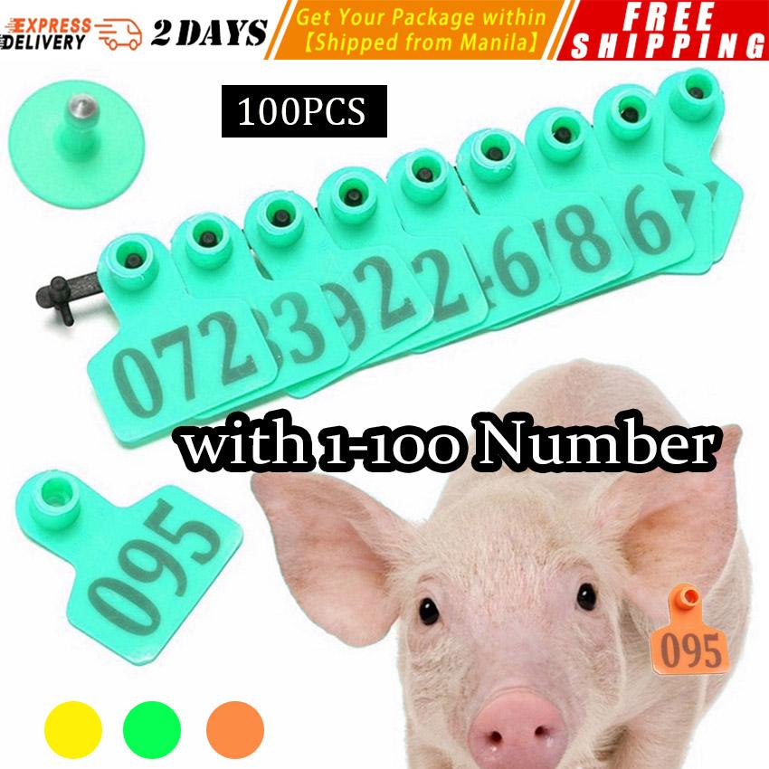Farm Animal Livestock Supplies No.001-100 Sheep Pig Ear Tag Laser Type ...