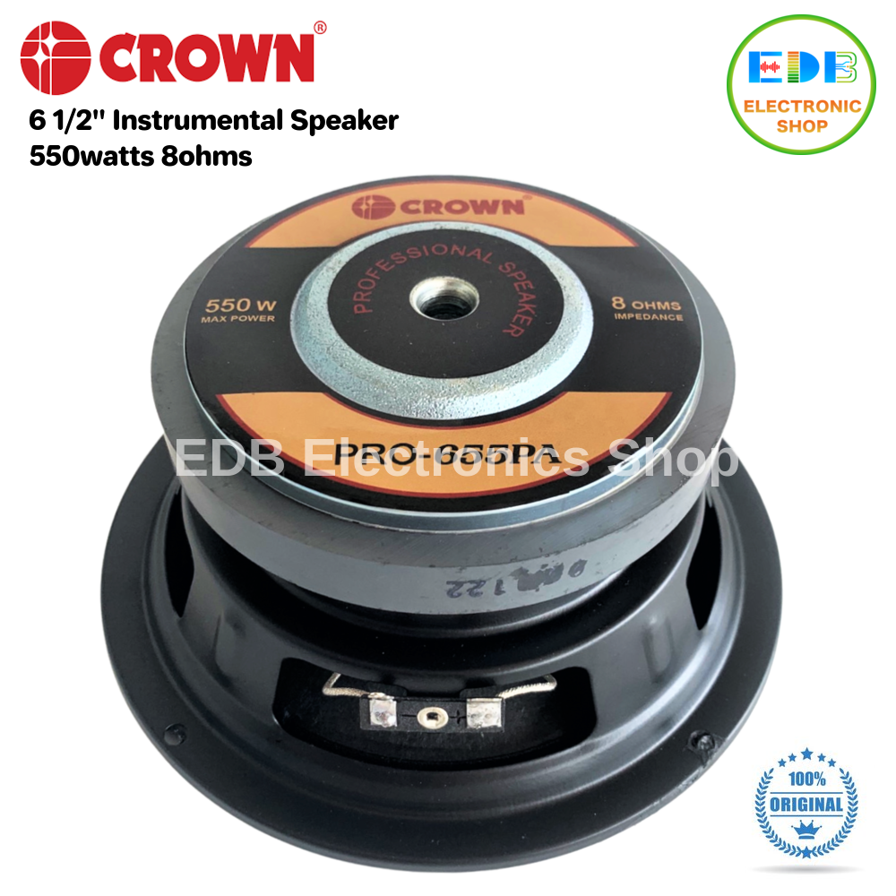 Original Crown PRO-655PA 6.5" Instrumental Speaker 550watts 8ohms 6 1/2 ...