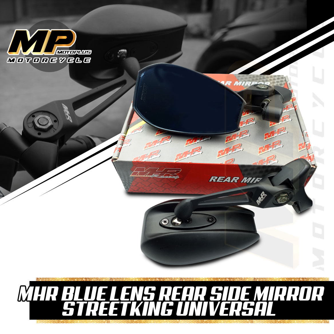 MHR BLUE LENS REAR SIDE MIRROR STREETKING UNIVERSAL - MOTOPLUS | Lazada PH