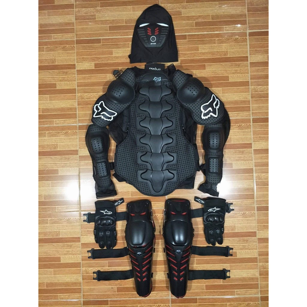 Quality FULL SET RIDING Body Armor Set knee pad and Gloves.. | Lazada PH