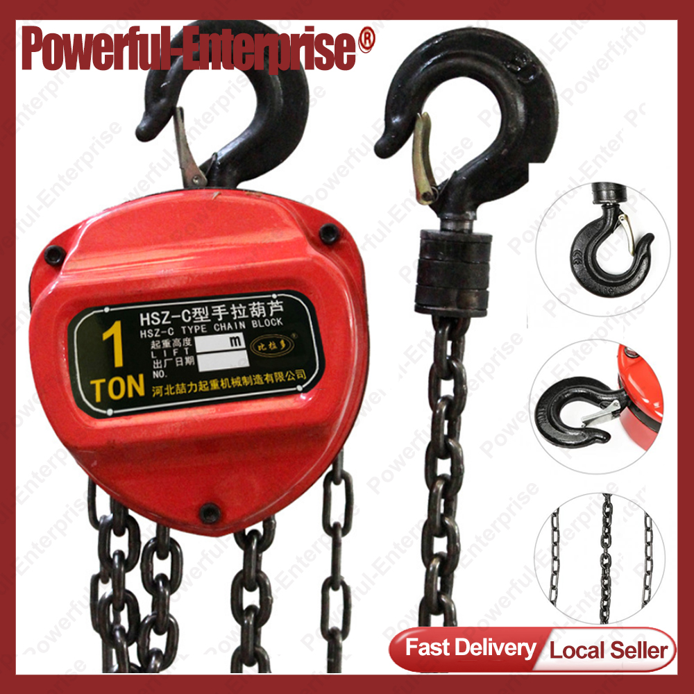 Chain Block 1 TON x 3 meters Chain Puller Block Fall Chain Hoist Hand ...
