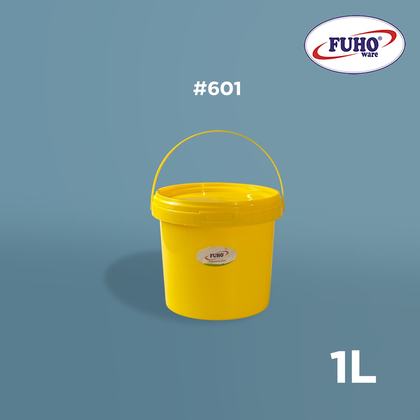 FUHO 1 Liter Bucket with Seal Pail Container Storage #601 Packaging ...