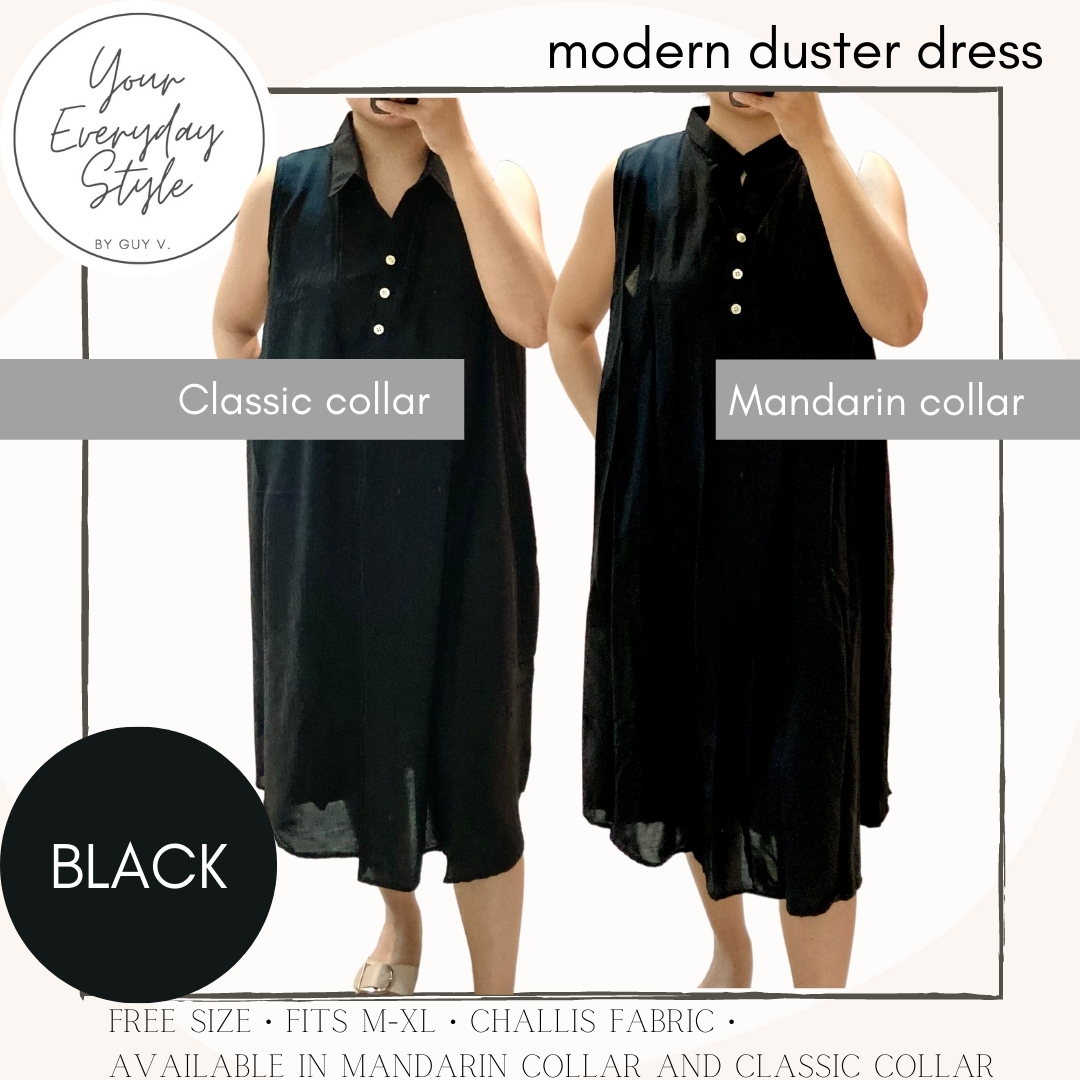 YESbyGV Modern Duster Dress - Sleeveless Mandarin Collar or Classic ...