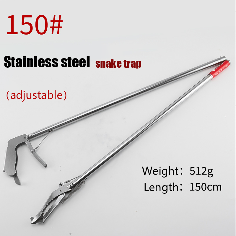 150cm Snake Stick Catcher Stainless Steel Snake Tongs Clamp Long Handle ...