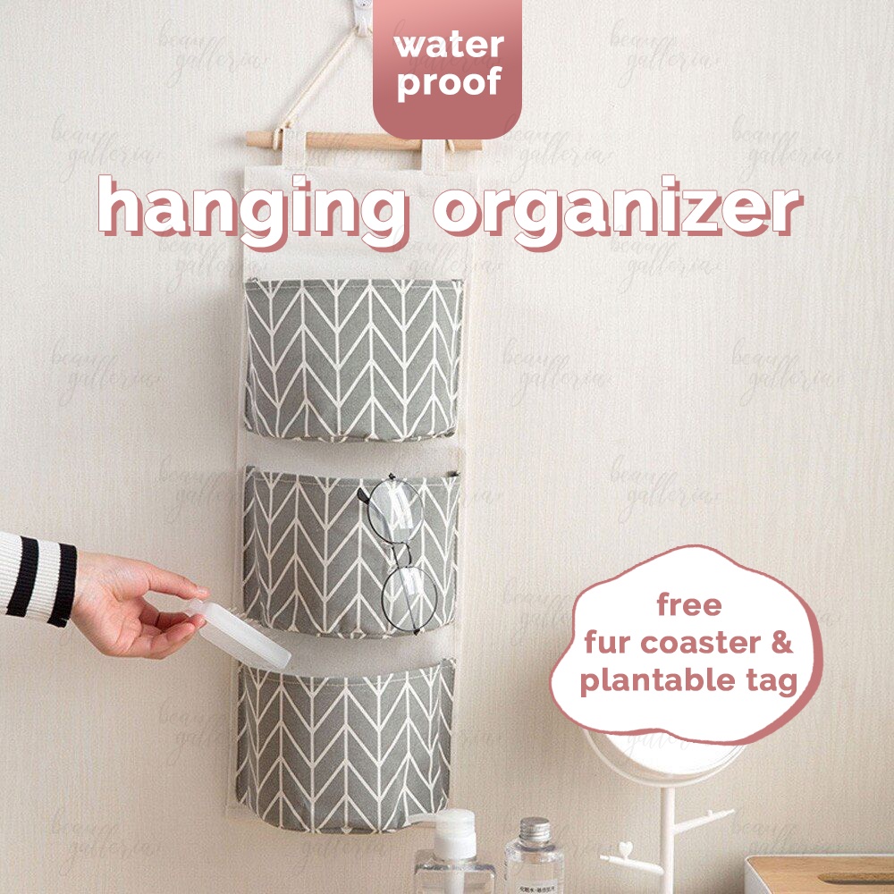 Korean Aesthetic Multi-purpose Wall Hanging Canvas Waterproof Storage ...