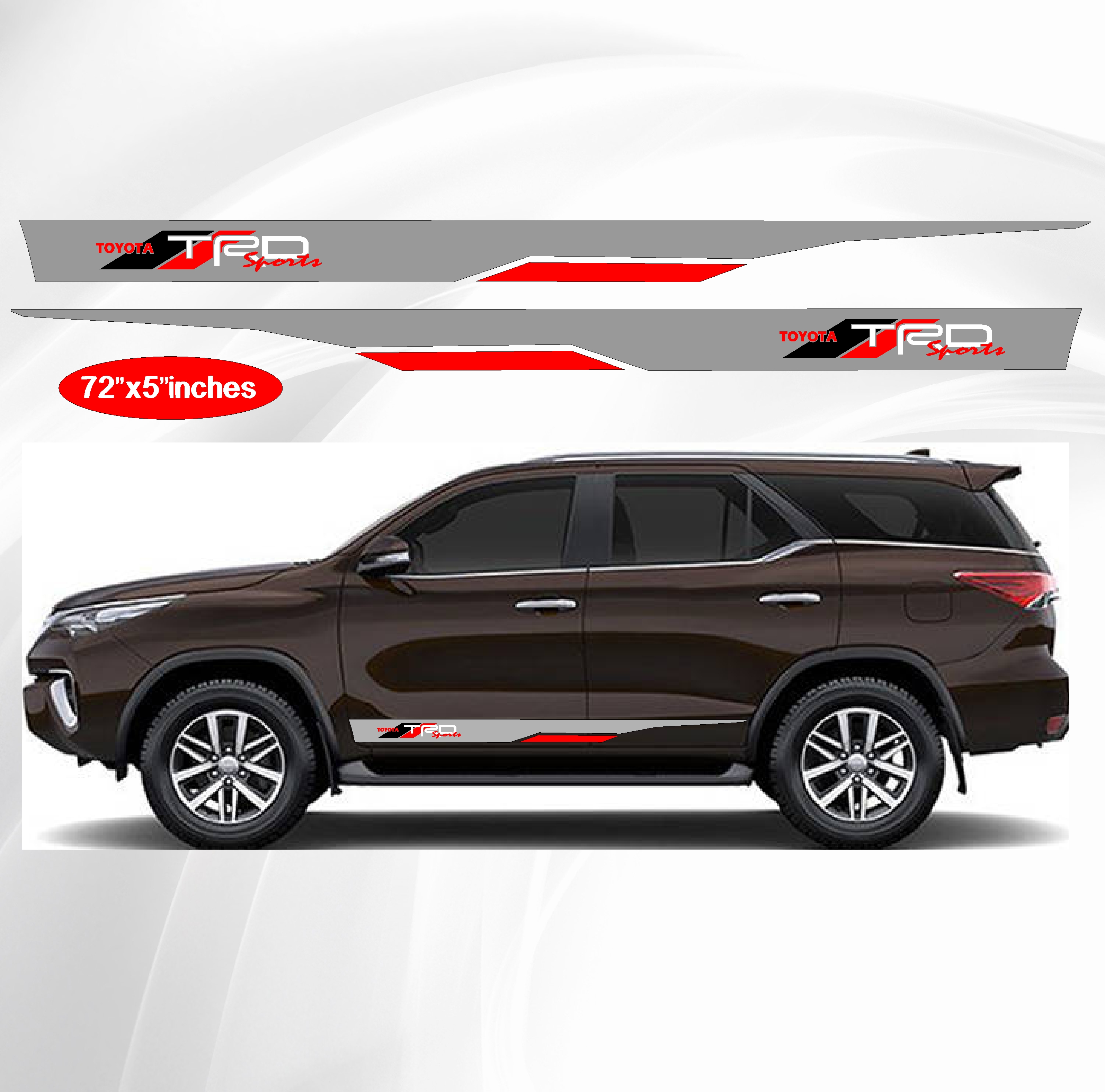 TRD Sports Body Decals Toyota Fortuner Sticker Cut out Vinyl Sticker ...