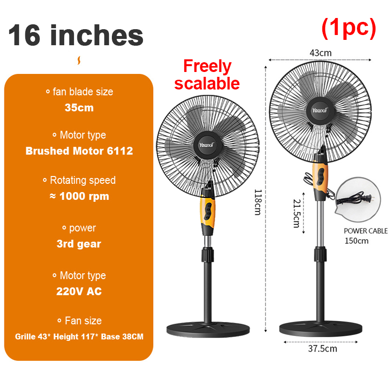 YOWXII🔥 Electric Fan 14/16 Inch Wall Fan three-speed air volume ...