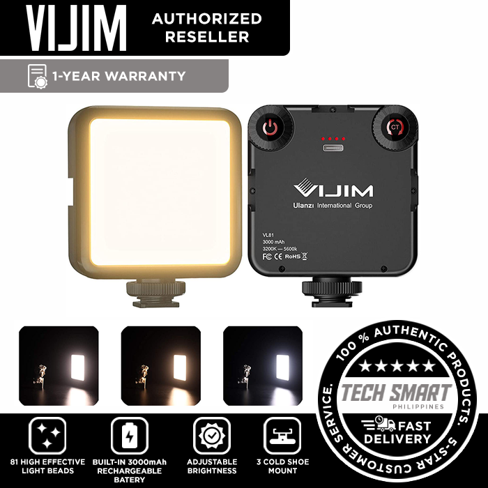 VIJIM VL81 LED On Camera Video Light, Mini Rechargeable 3000mAh Battery ...