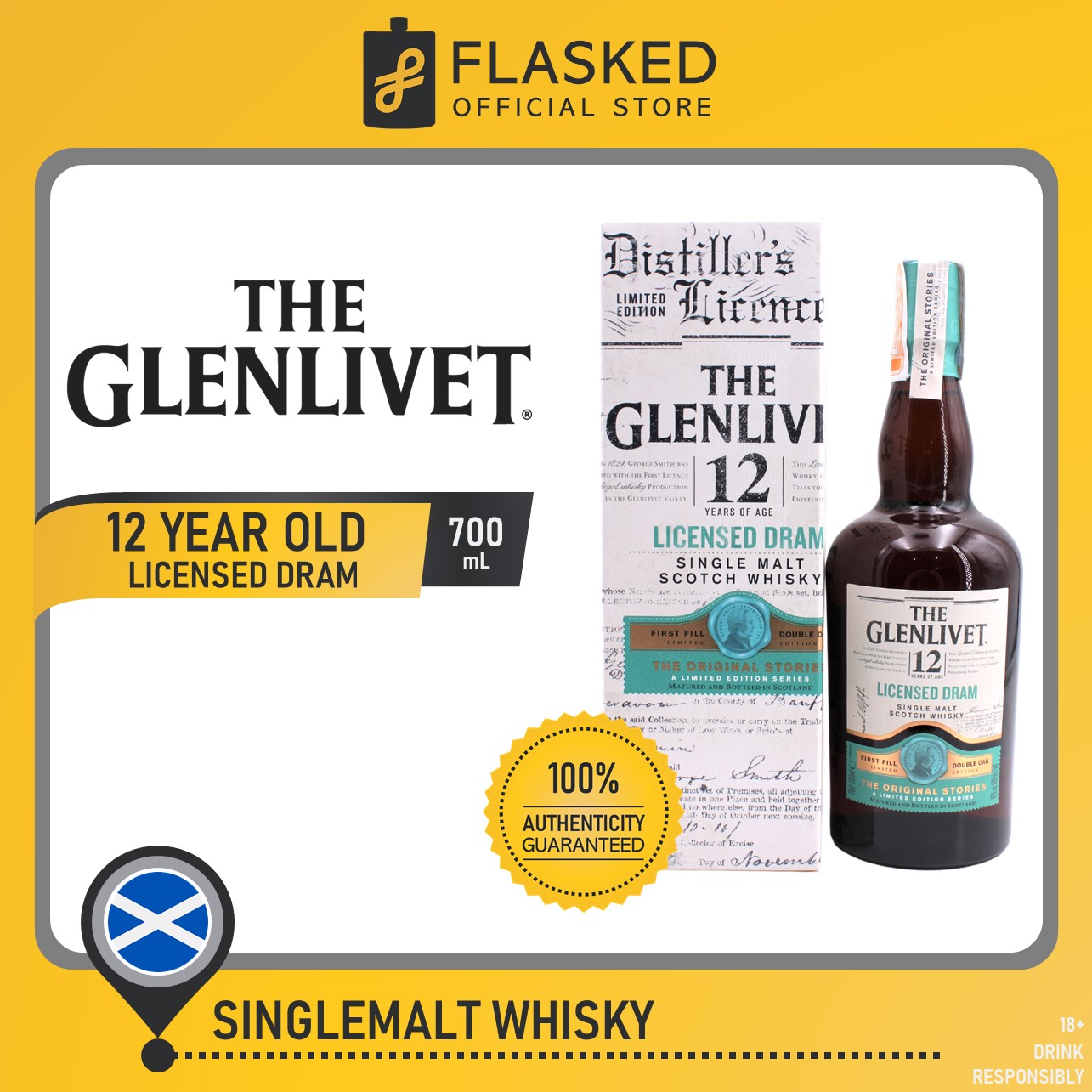 The Glenlivet 12 Year Old Licensed Dram Single Malt Whisky 700mL | Lazada PH