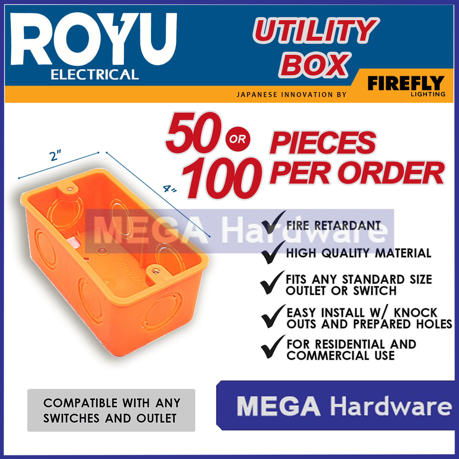ROYU FIREFLY Surface Type Utility Box | Utility Box | Junction Box ...