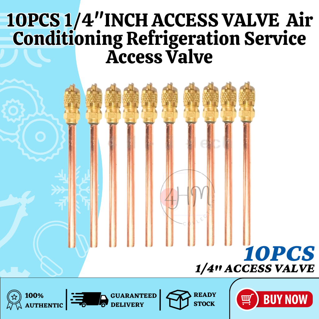 FOURHMC 10PCS 1/4"INCH ACCESS VALVE Air Conditioning Refrigeration ...