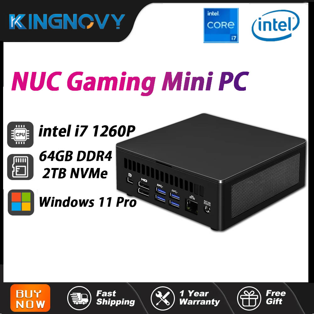 kingnovy PC NUC Gaming Mini 12th Gen Intel i7 i5 8K 4x Screen Display ...