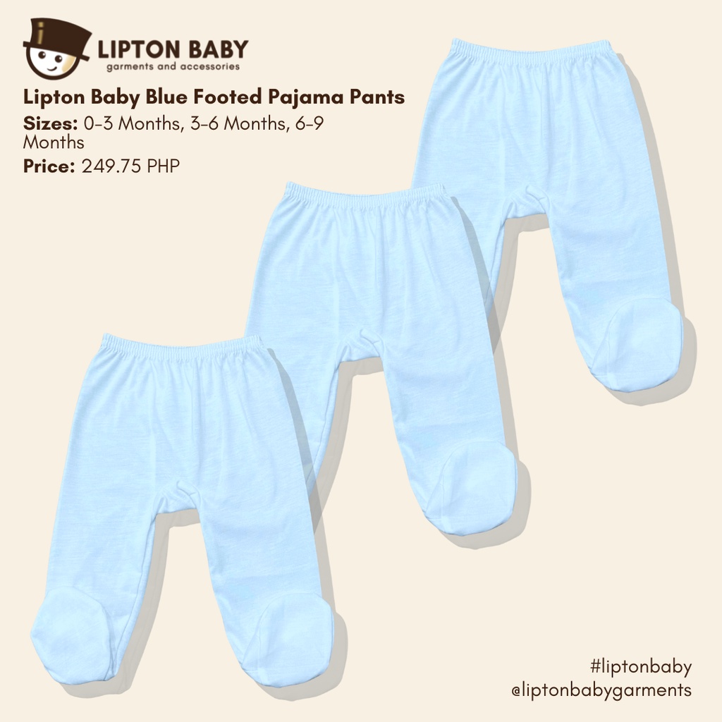 Lipton Baby Blue Footed Pajama: Set of 3 | Lazada PH