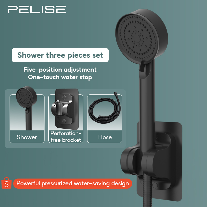 Pelise Five-speed Turbo charged Shower Head with Hose Shower Set ...
