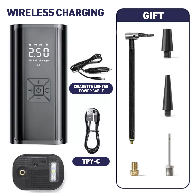 Car Tyre Tire Air Inflator Pump Mobile phone charging tyre inflation ...