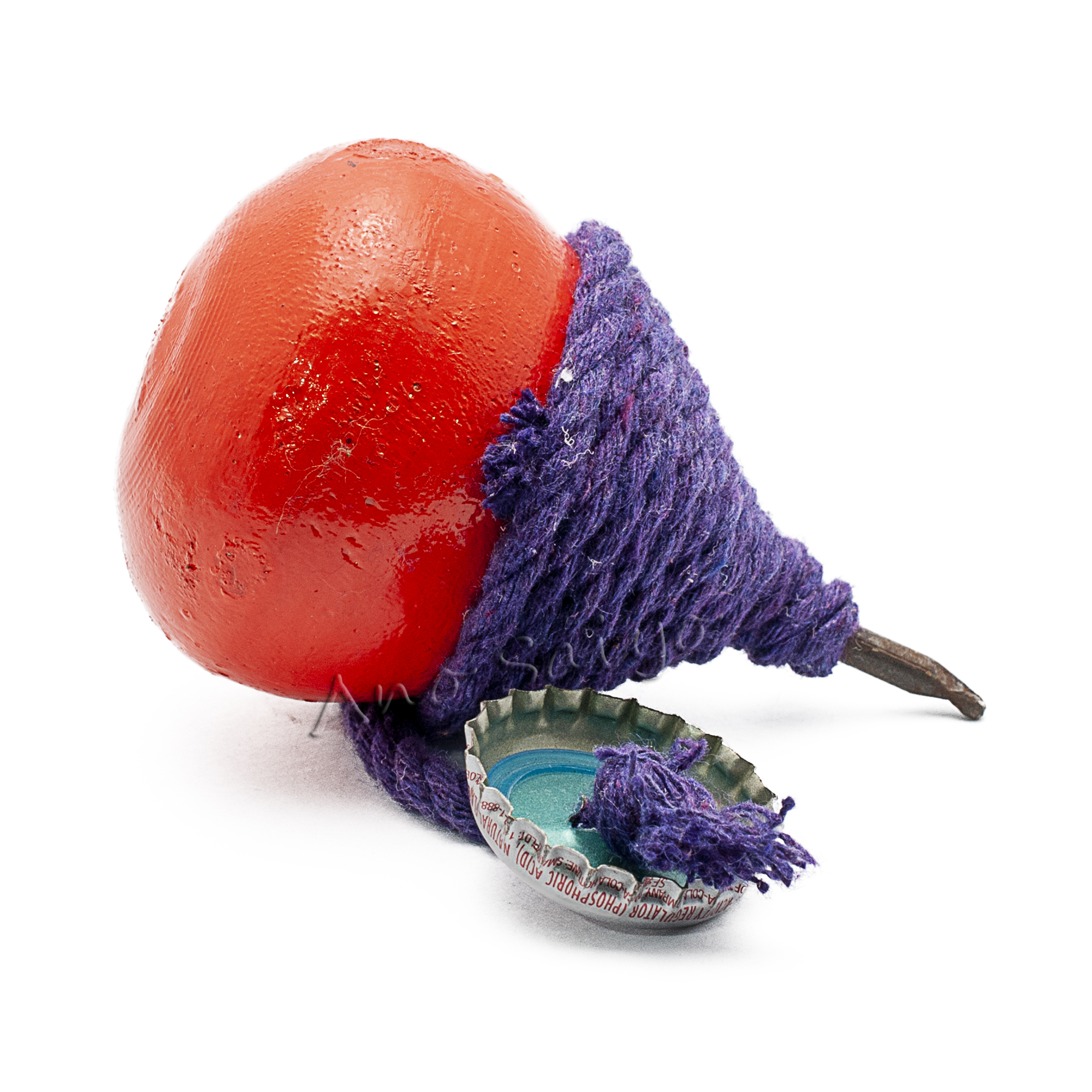 AnoSaiyo Trumpo Trompo Spinning Top Natural Wood Not Painted Brown ...